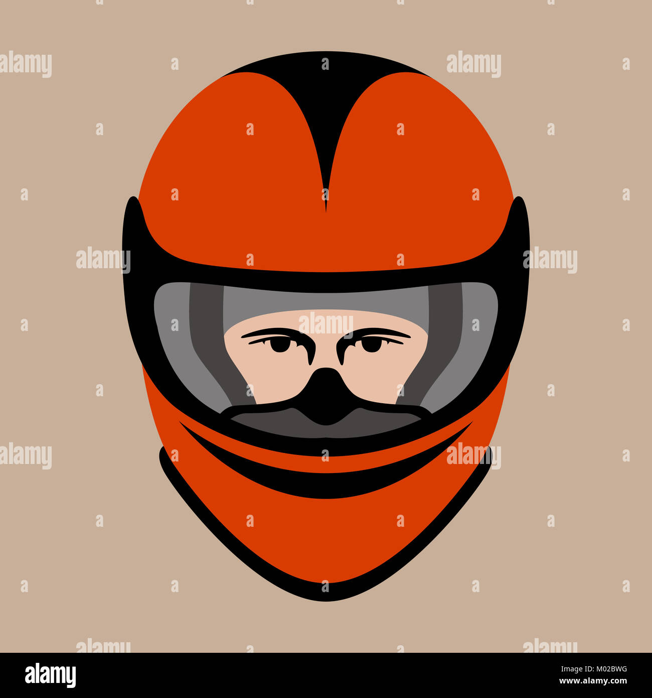 helmet motorcycle face vector illustration flat style front view Stock ...