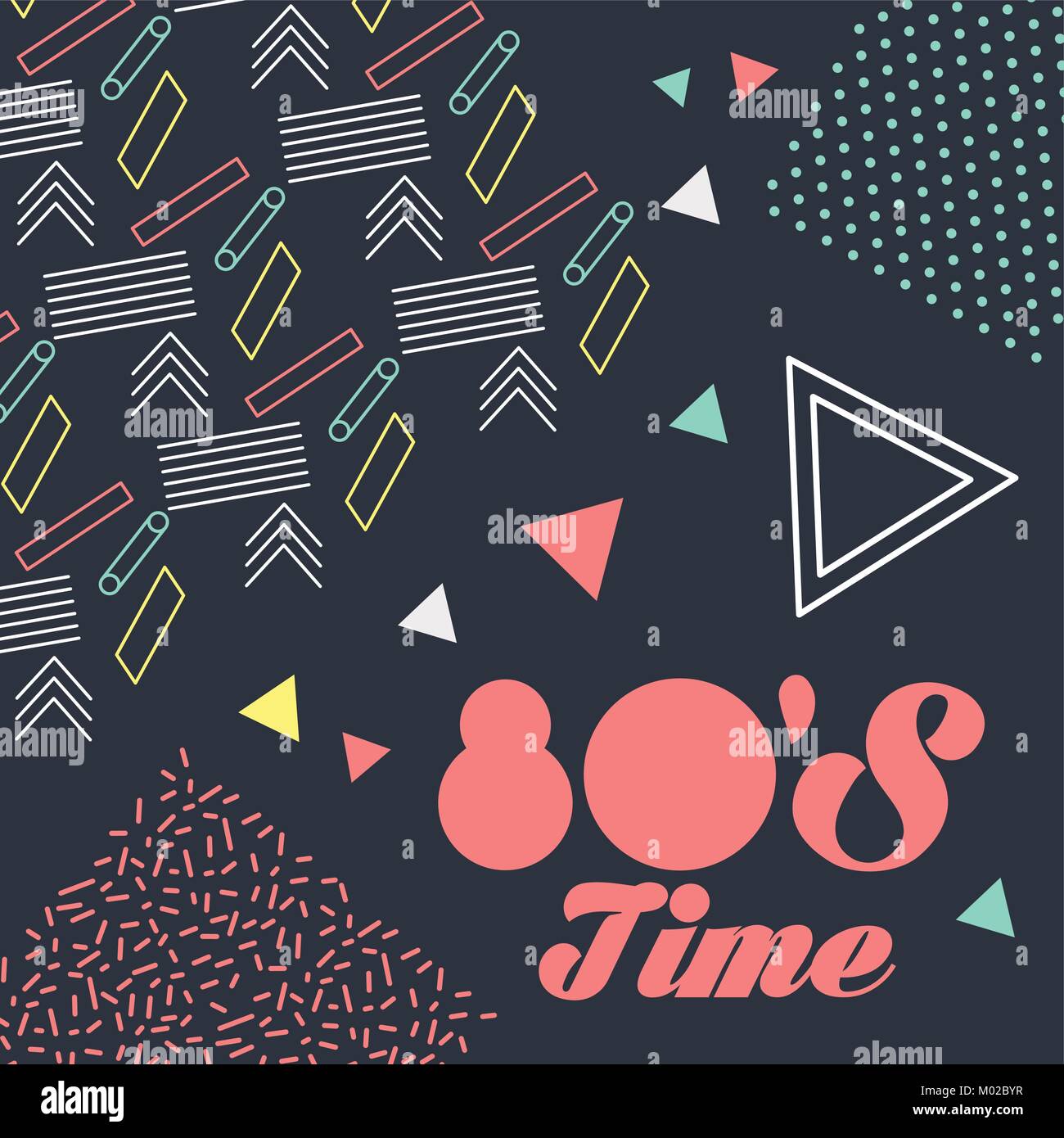 memphis style pattern retro fashion style 80 time Stock Vector Image ...