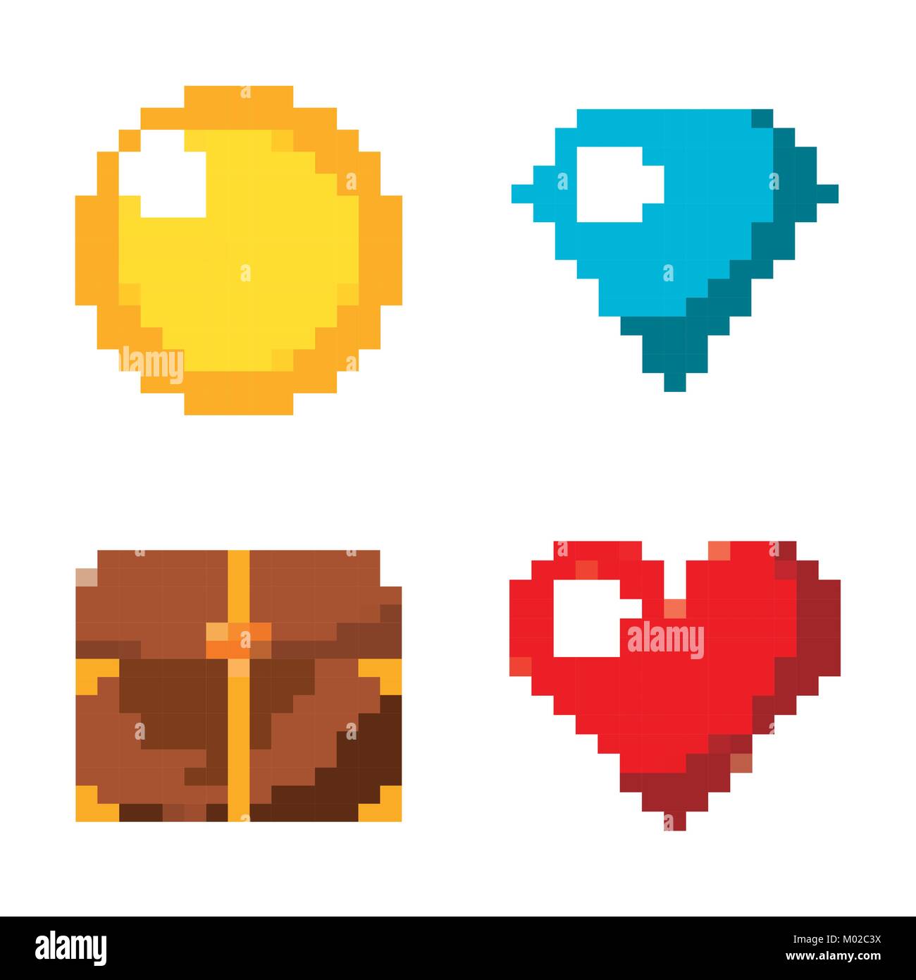 Retro gaming icons pixel hi-res stock photography and images - Alamy