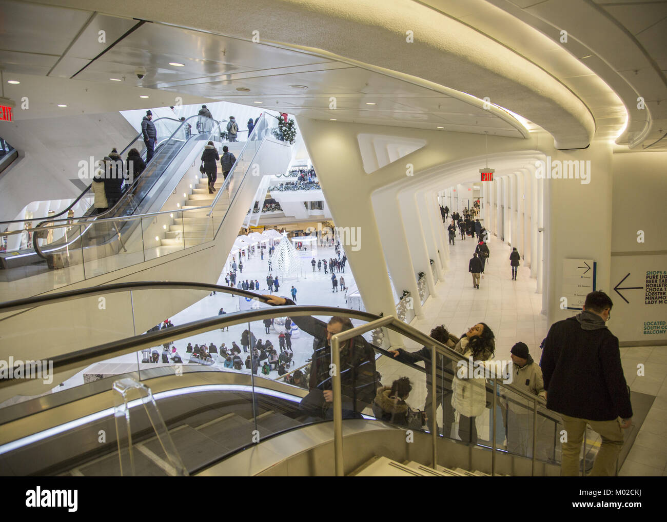 Interior of the Oculus Mall at the World Trade Center during the ...