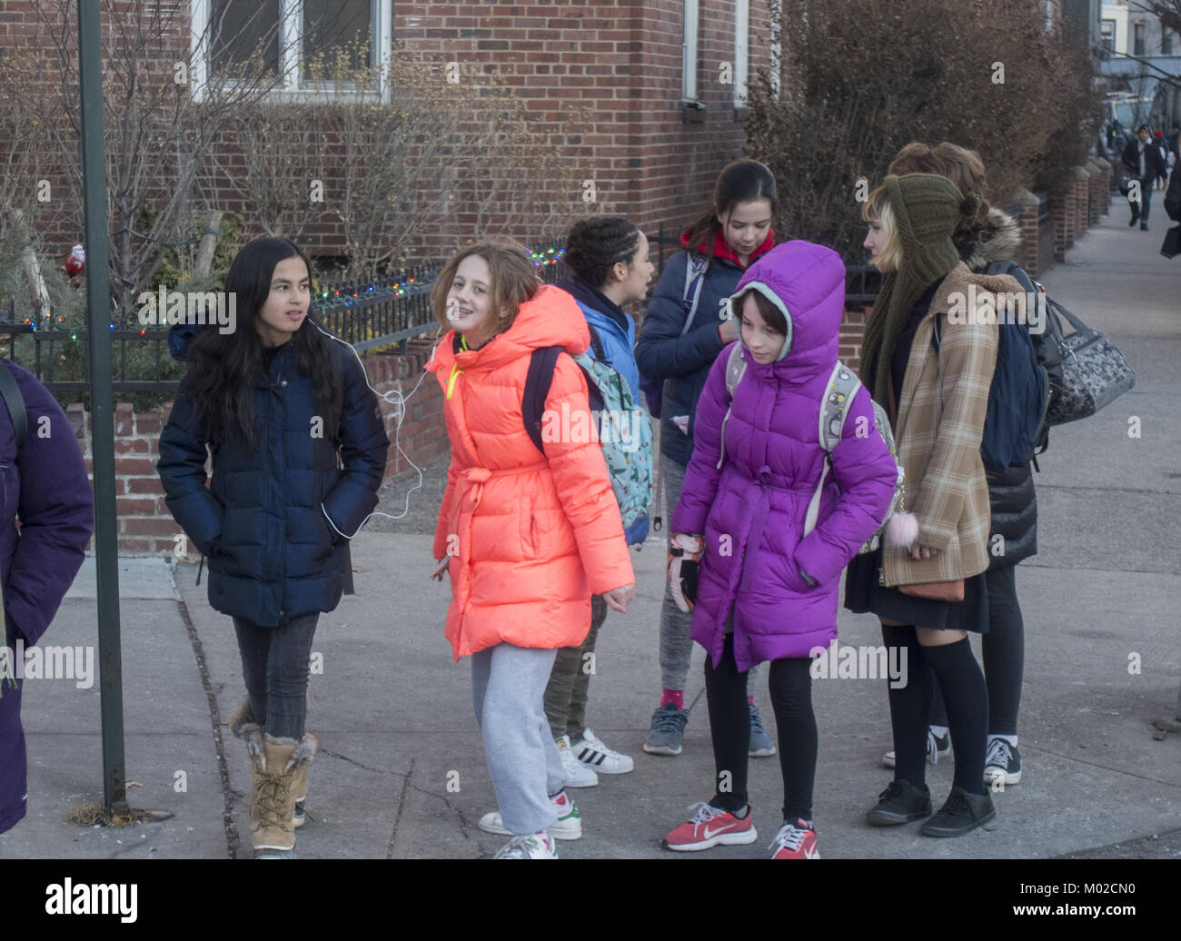 Girls going home after school in the Windsor Terrace neighborhood in ...