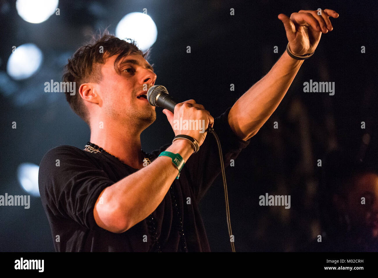 The Swedish singer, rapper and producer Oskar Linnros performs a live ...