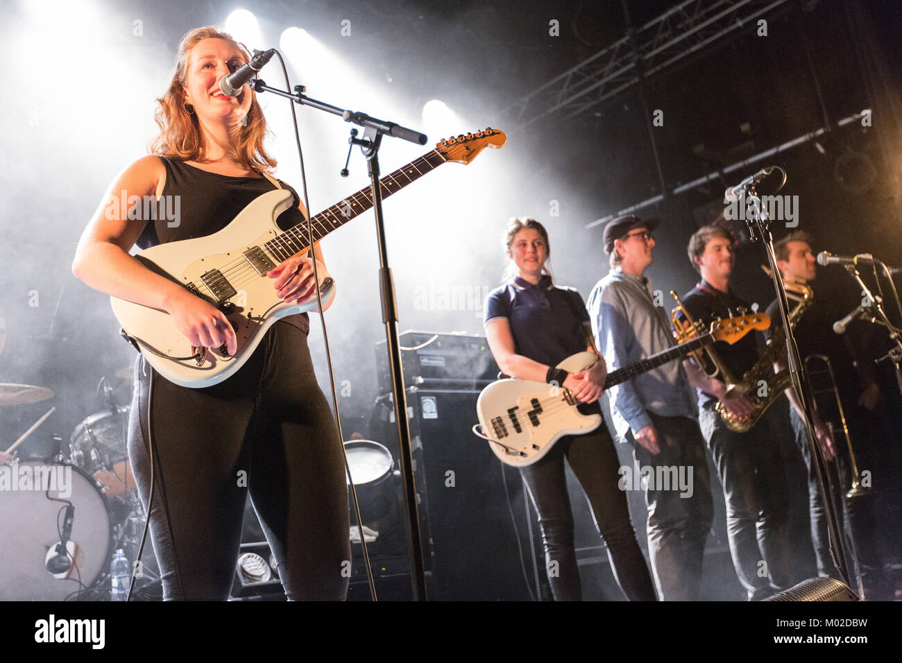 The Norwegian all female indie rock band Razika performs a live concert ...
