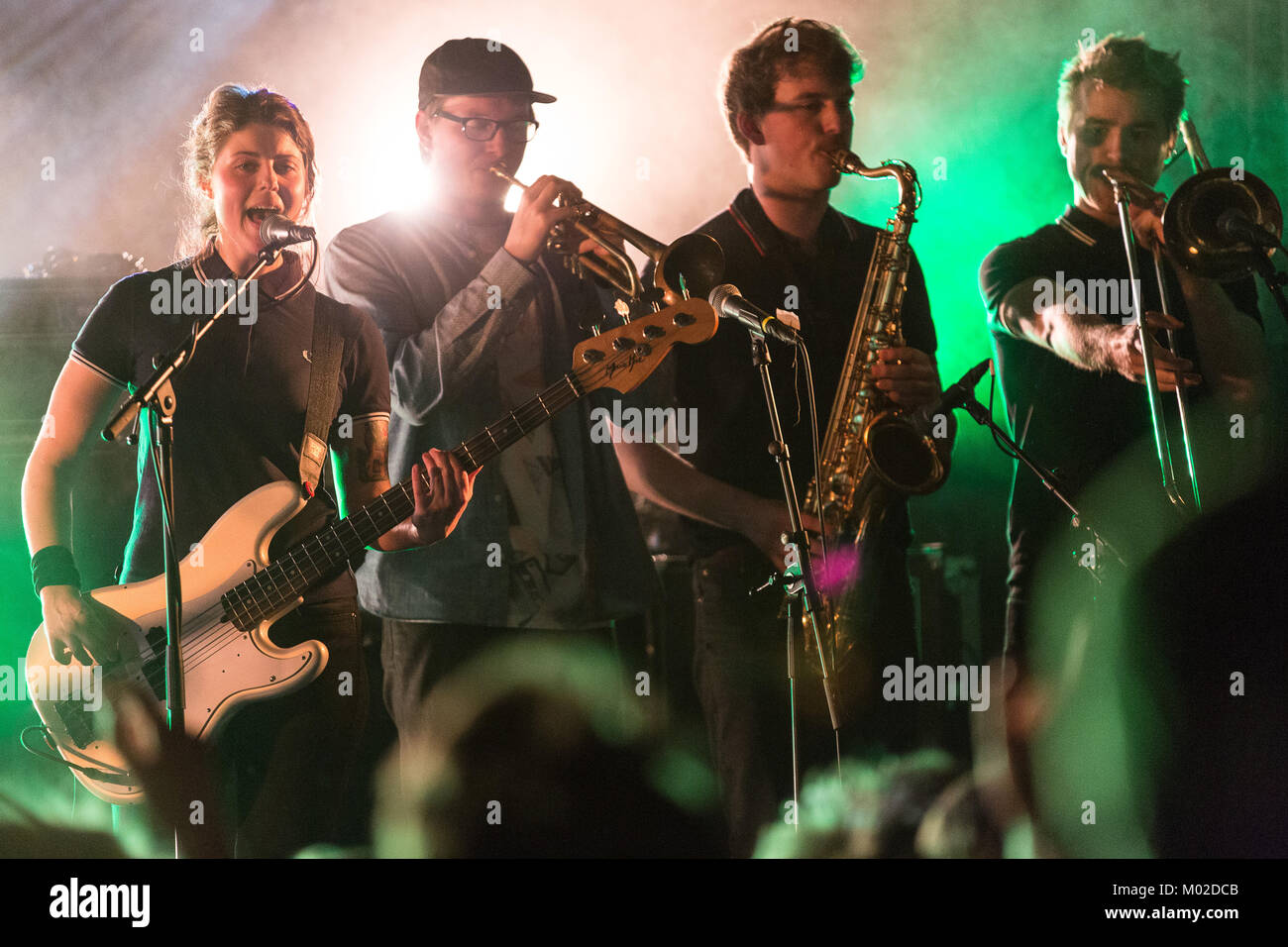 The Norwegian all female indie rock band Razika performs a live concert ...