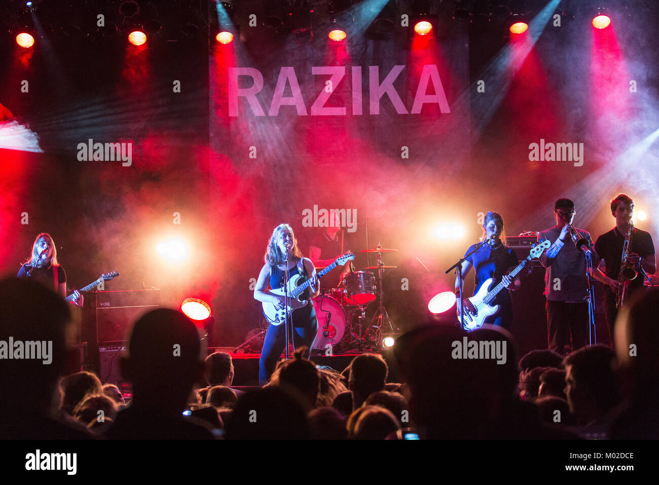 The Norwegian all female indie rock band Razika performs a live concert ...