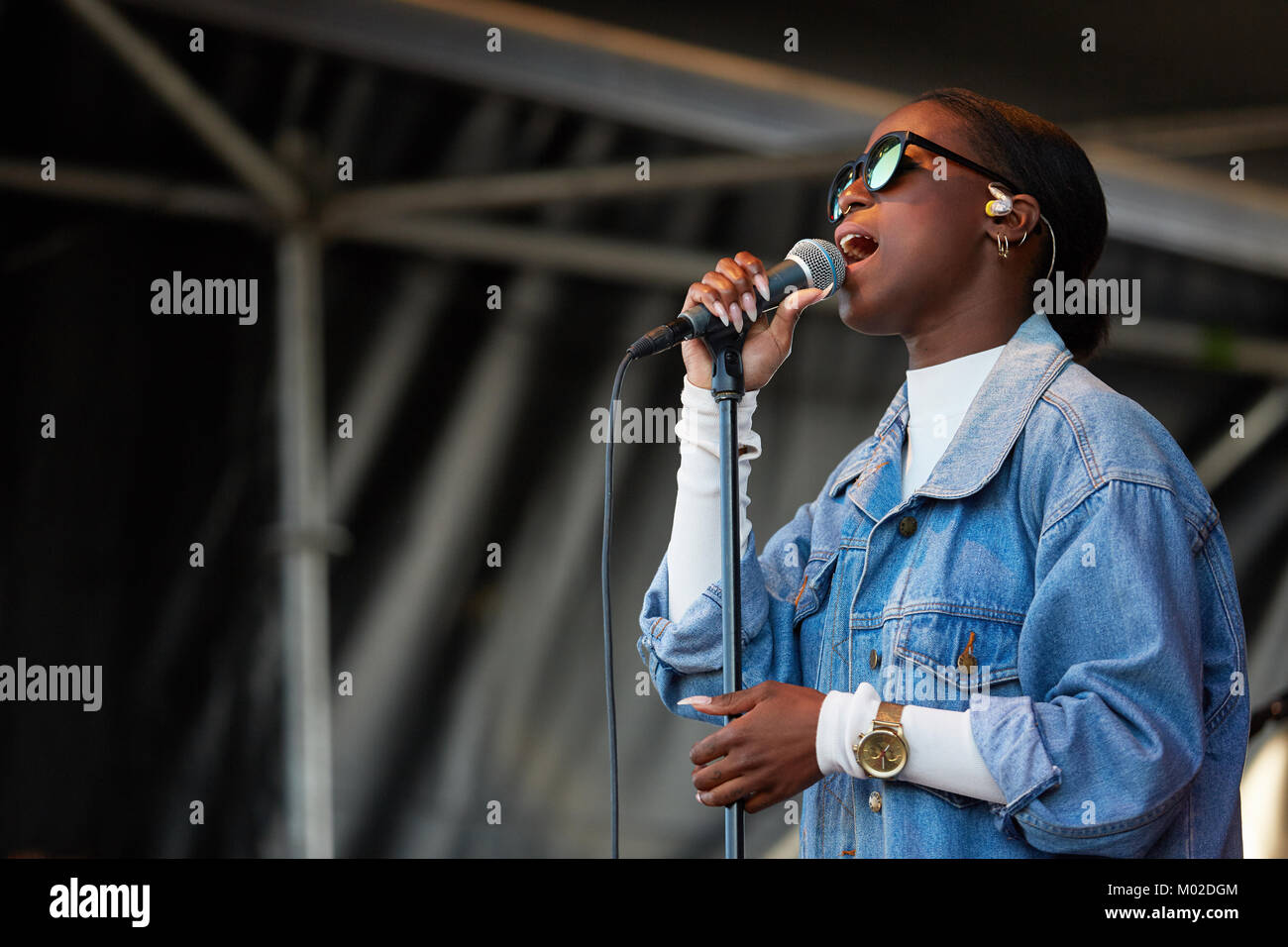 The Swedish singer and songwriter Sabina Ddumba performs a live concert ...