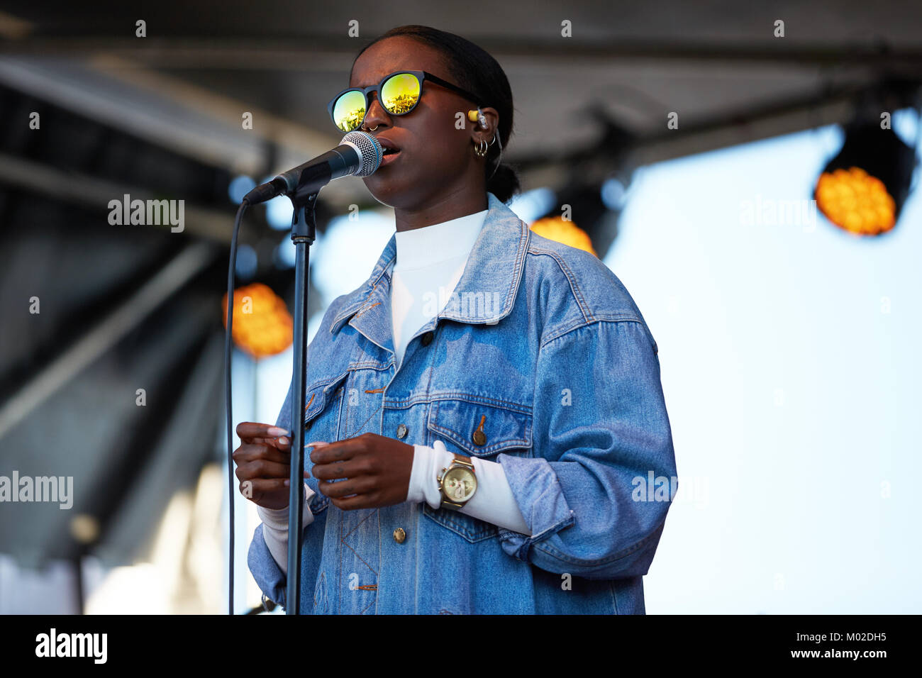 The Swedish singer and songwriter Sabina Ddumba performs a live concert ...