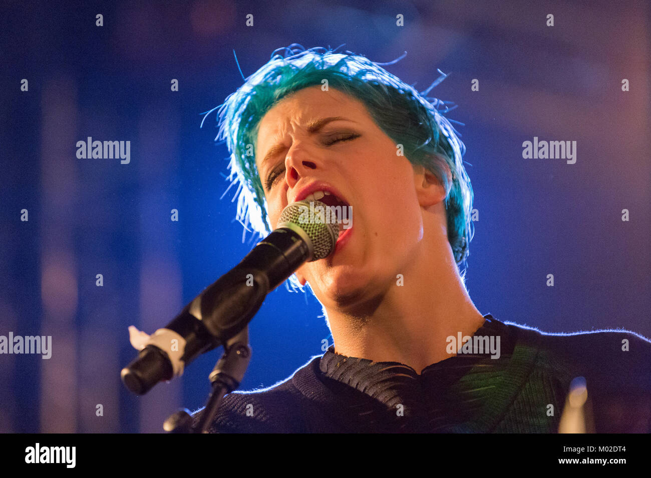 The Norwegian singer and electro pop musician Sandra Kolstad performs a ...