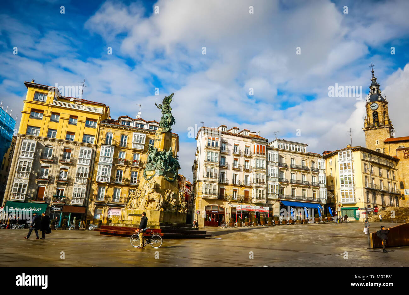 Vitoria, Spain - January 12, 2018: Virgen Blanca square in Vitoria ...