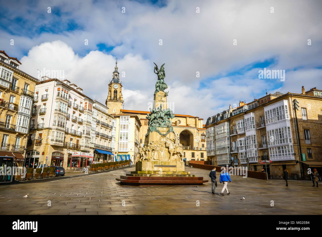 Vitoria, Spain - January 12, 2018: Virgen Blanca square in Vitoria ...
