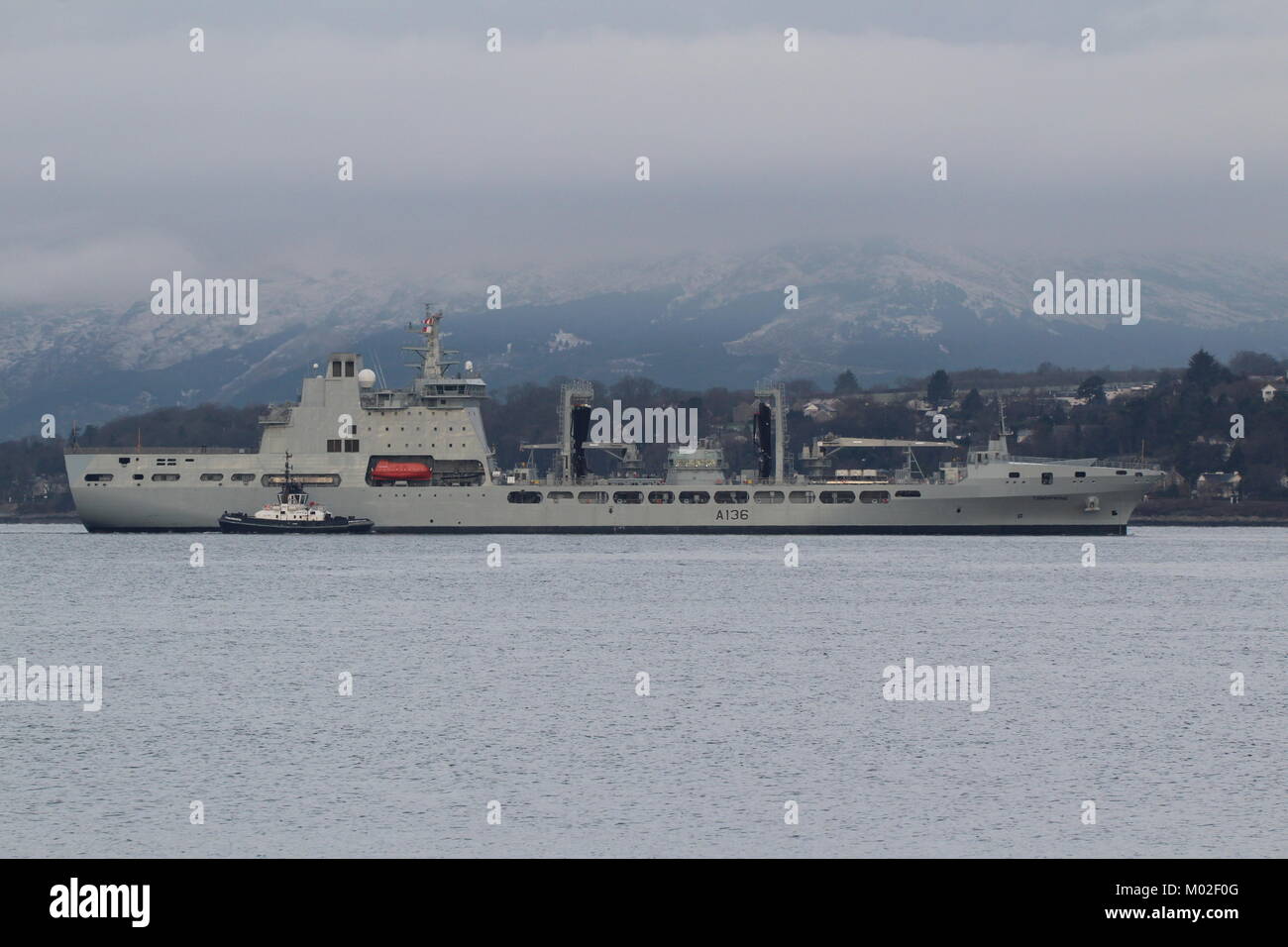RFA Tidespring (A136), a Tide-class fast fleet tanker operated by the ...