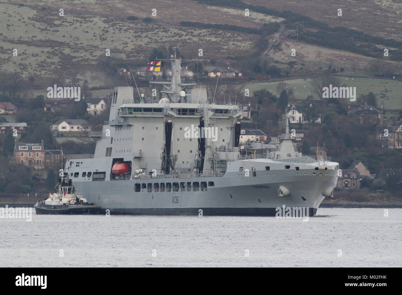RFA Tidespring (A136), a Tide-class fast fleet tanker operated by the ...