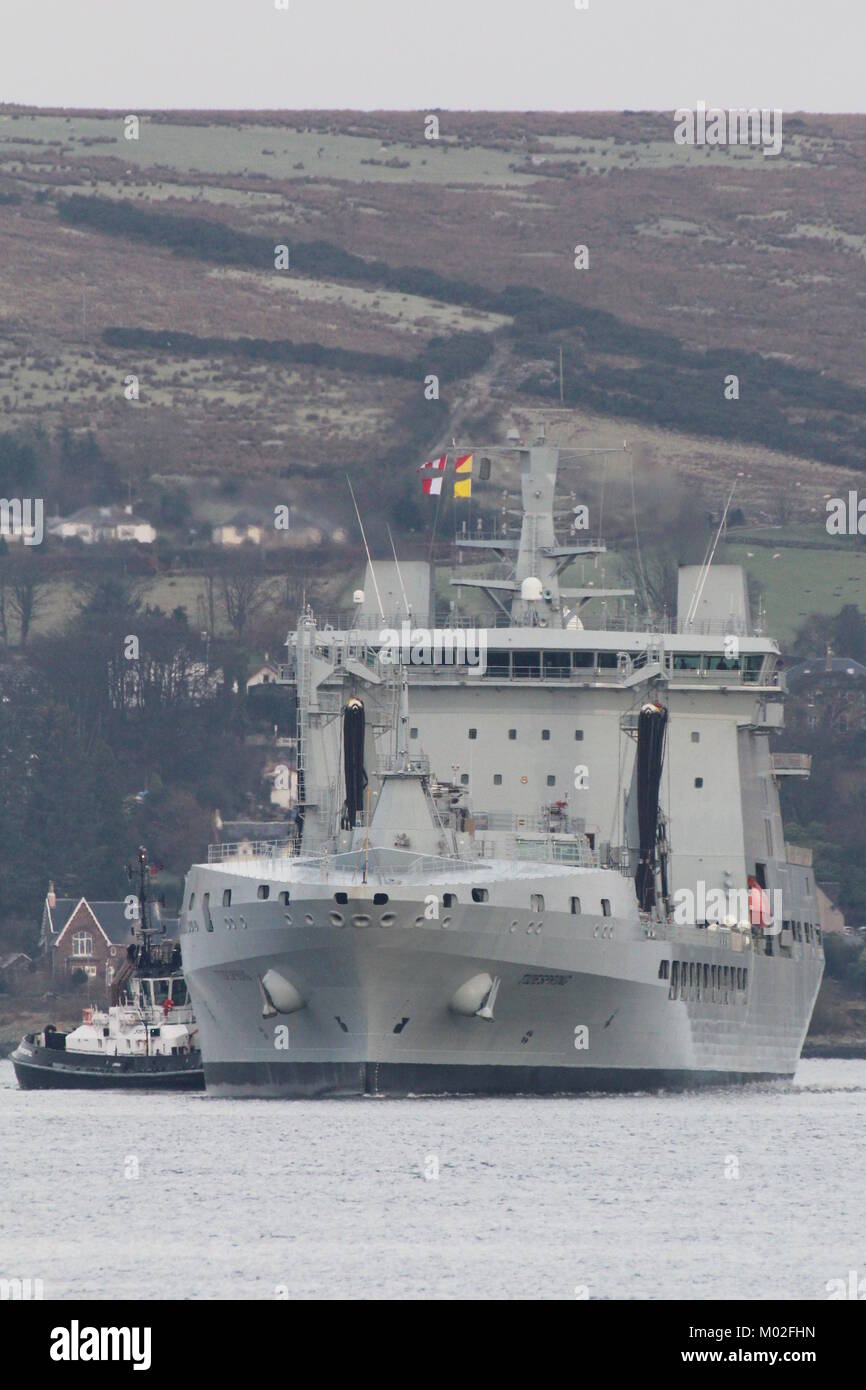 RFA Tidespring (A136), a Tide-class fast fleet tanker operated by the ...