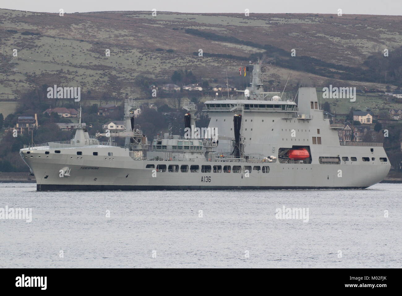 RFA Tidespring (A136), a Tide-class fast fleet tanker operated by the ...