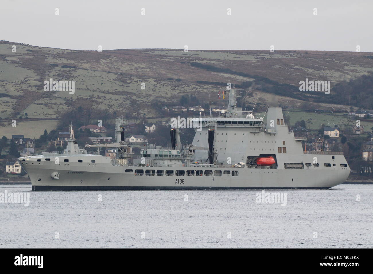 RFA Tidespring (A136), a Tide-class fast fleet tanker operated by the ...