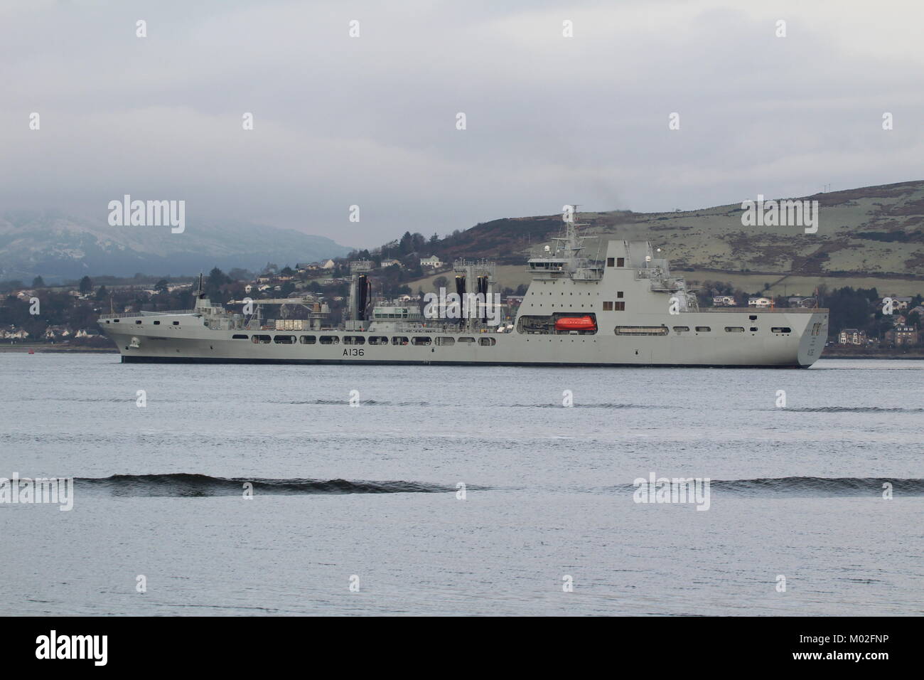 RFA Tidespring (A136), a Tide-class fast fleet tanker operated by the ...