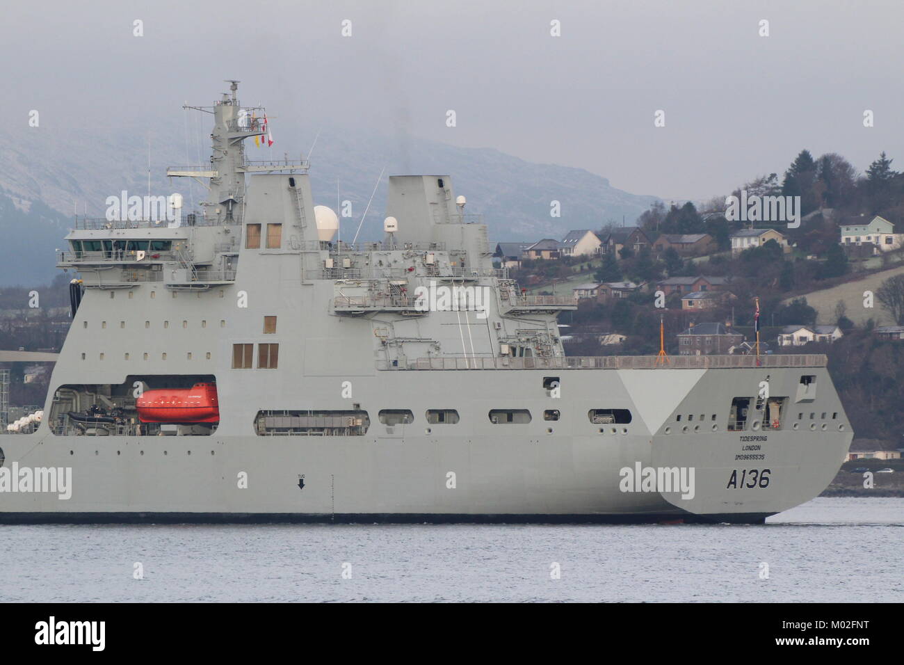 RFA Tidespring (A136), a Tide-class fast fleet tanker operated by the ...
