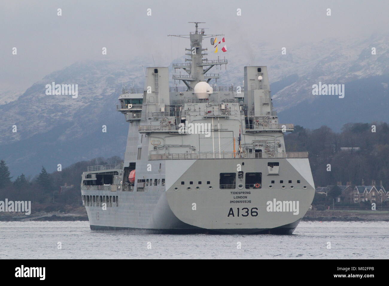 RFA Tidespring (A136), a Tide-class fast fleet tanker operated by the ...