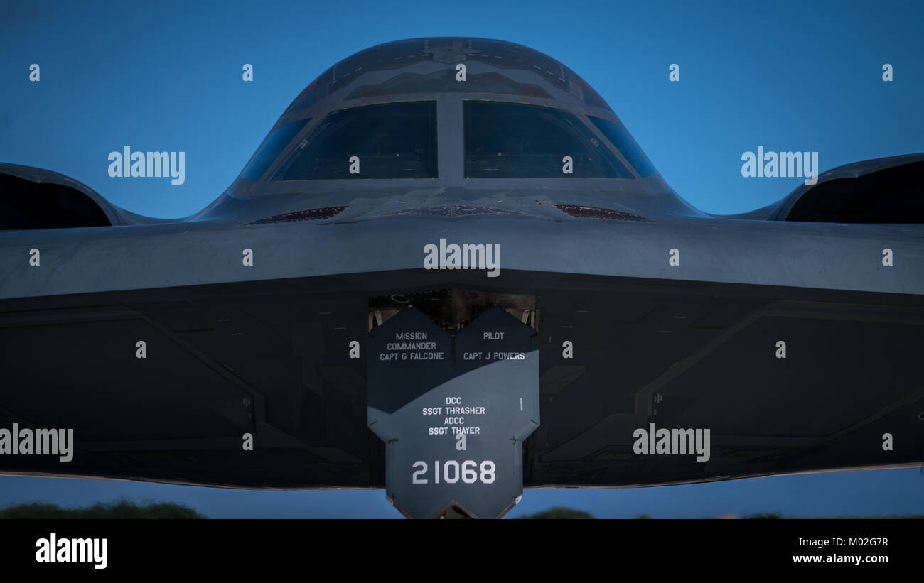 A B-2 Spirit, assigned to the 509th Bomb Wing, Whiteman Air Force Base ...