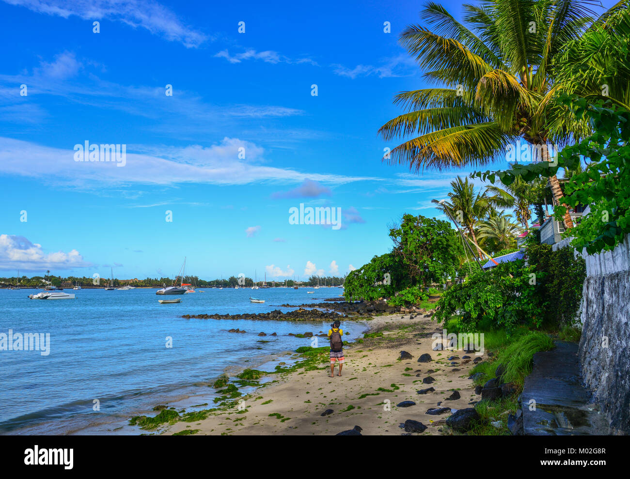 Seascape of Grand Baie, Mauritius Islands. Mauritius, an Indian Ocean ...