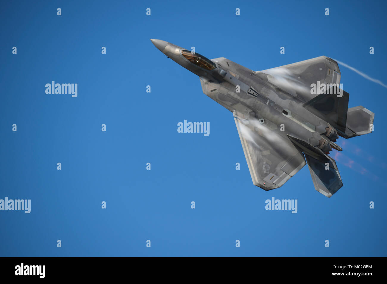 A U.S. Air Force F-22 Raptor fighter jet from Hawaii Air National Guard ...