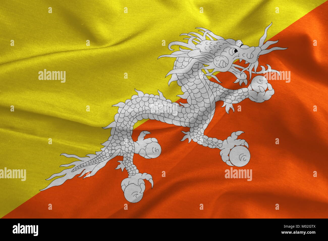 Bhutan waving flag Stock Photo - Alamy