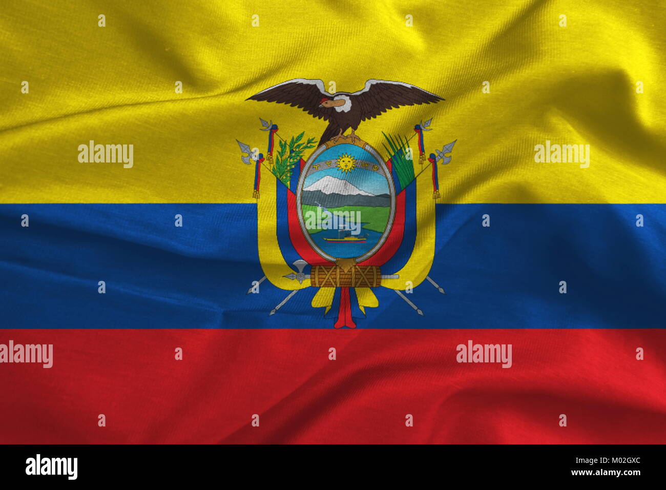 Ecuador flag pattern on the fabric texture ,vintage style Stock Photo ...