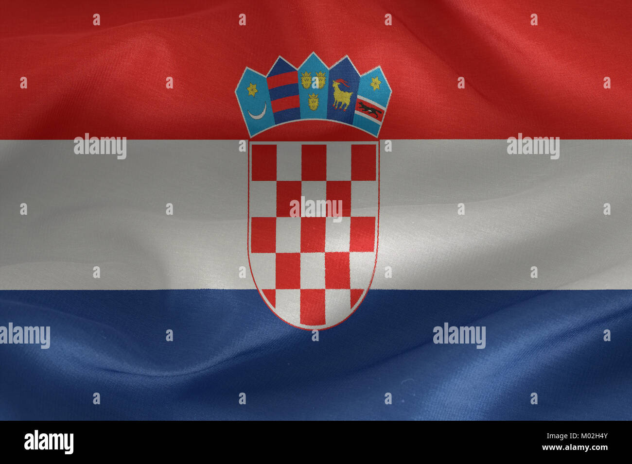 Croatia flag pattern on the fabric texture Stock Photo - Alamy