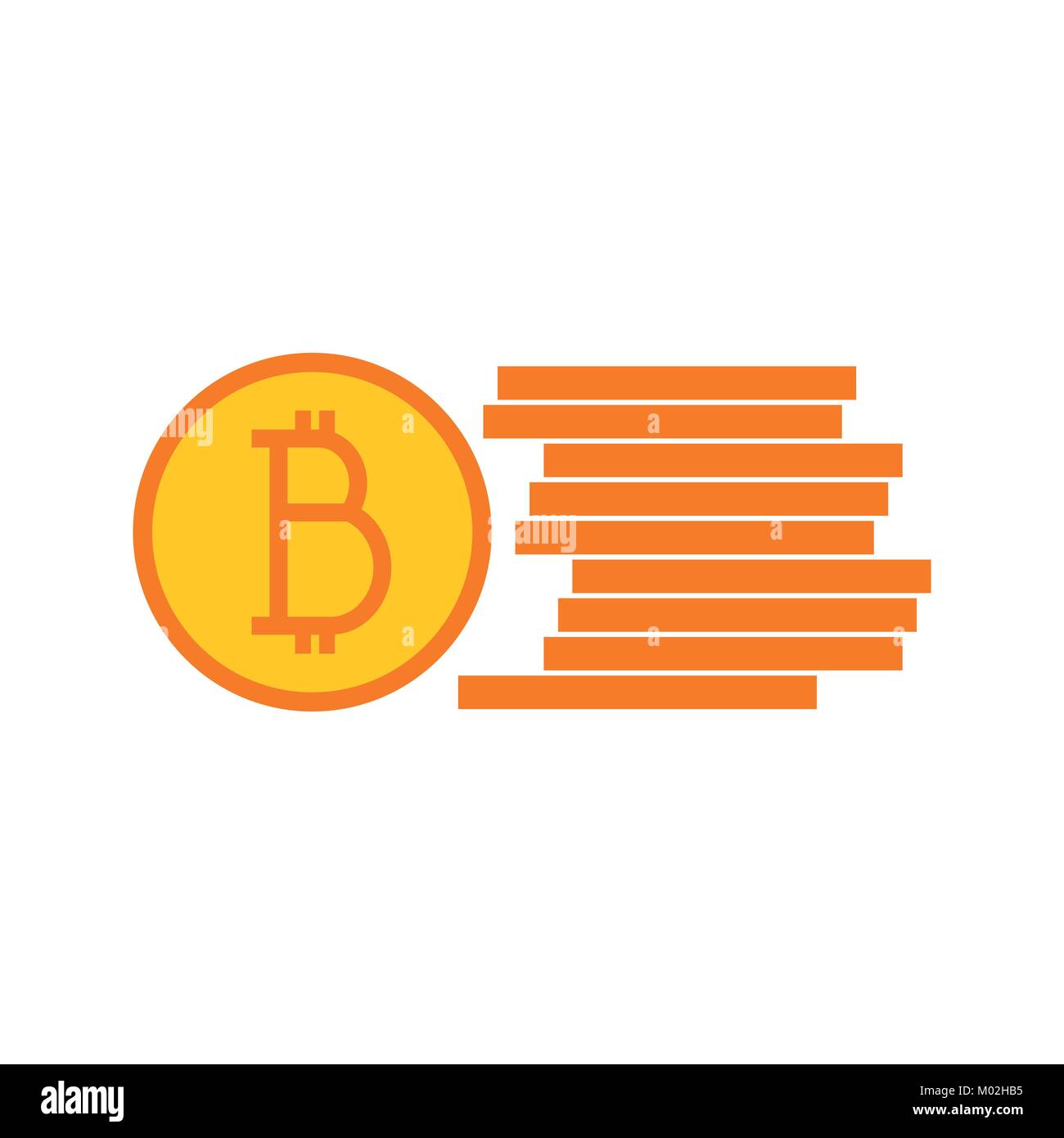 Simple Bitcoin Stack Symbol Vector Illustration Graphic Design Stock ...