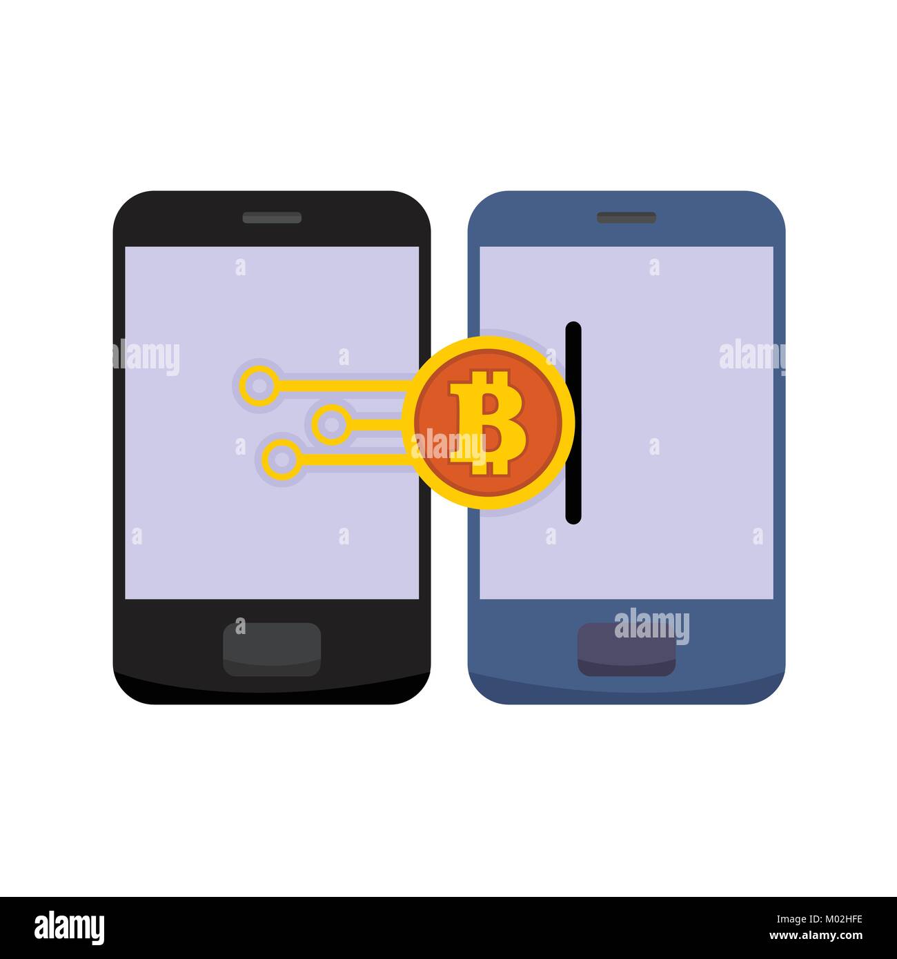Bitcoind Mobile Electronic Transfer Vector Illustration Graphic Stock ...