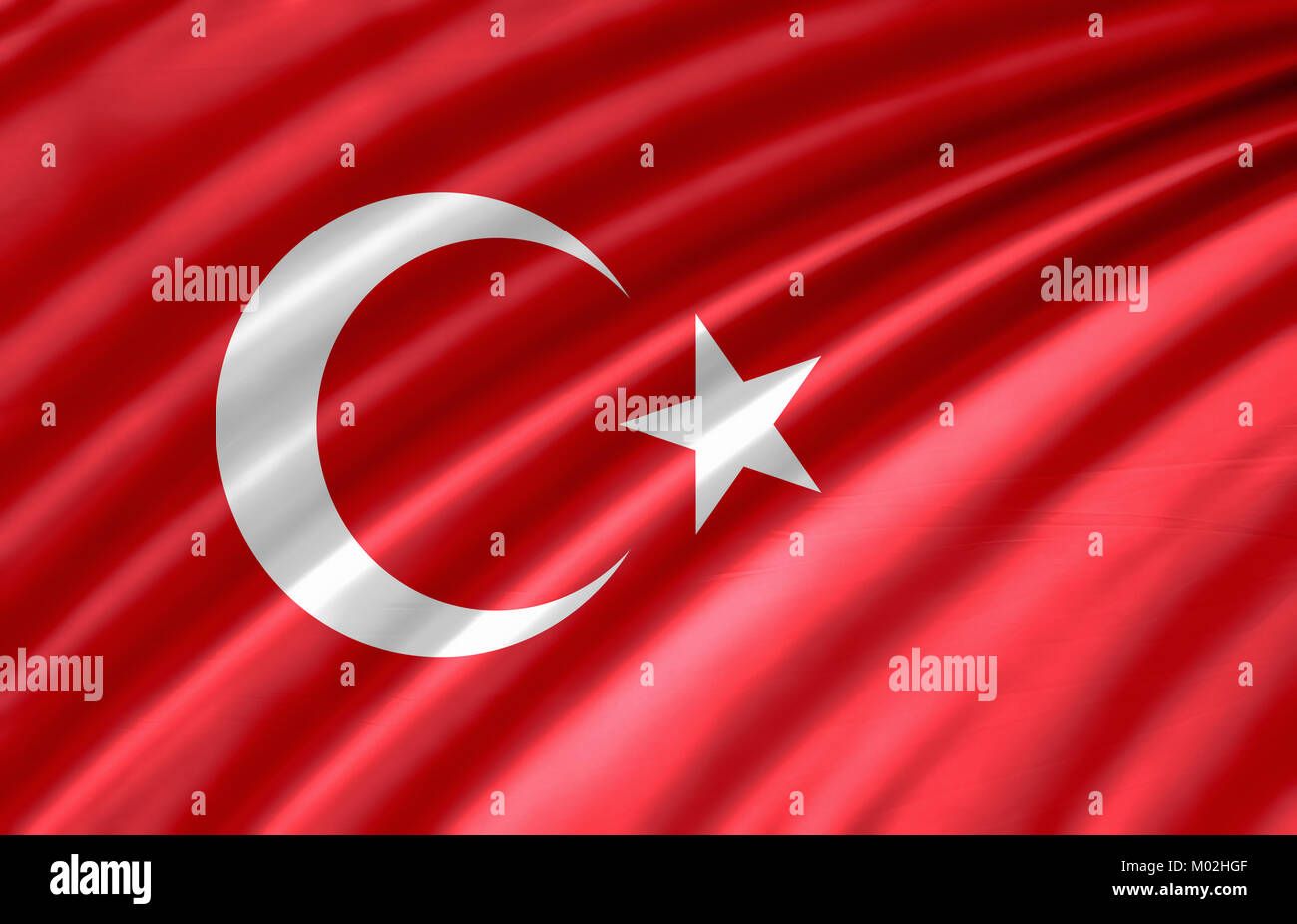 Waving colorful Turkish flag Stock Photo - Alamy