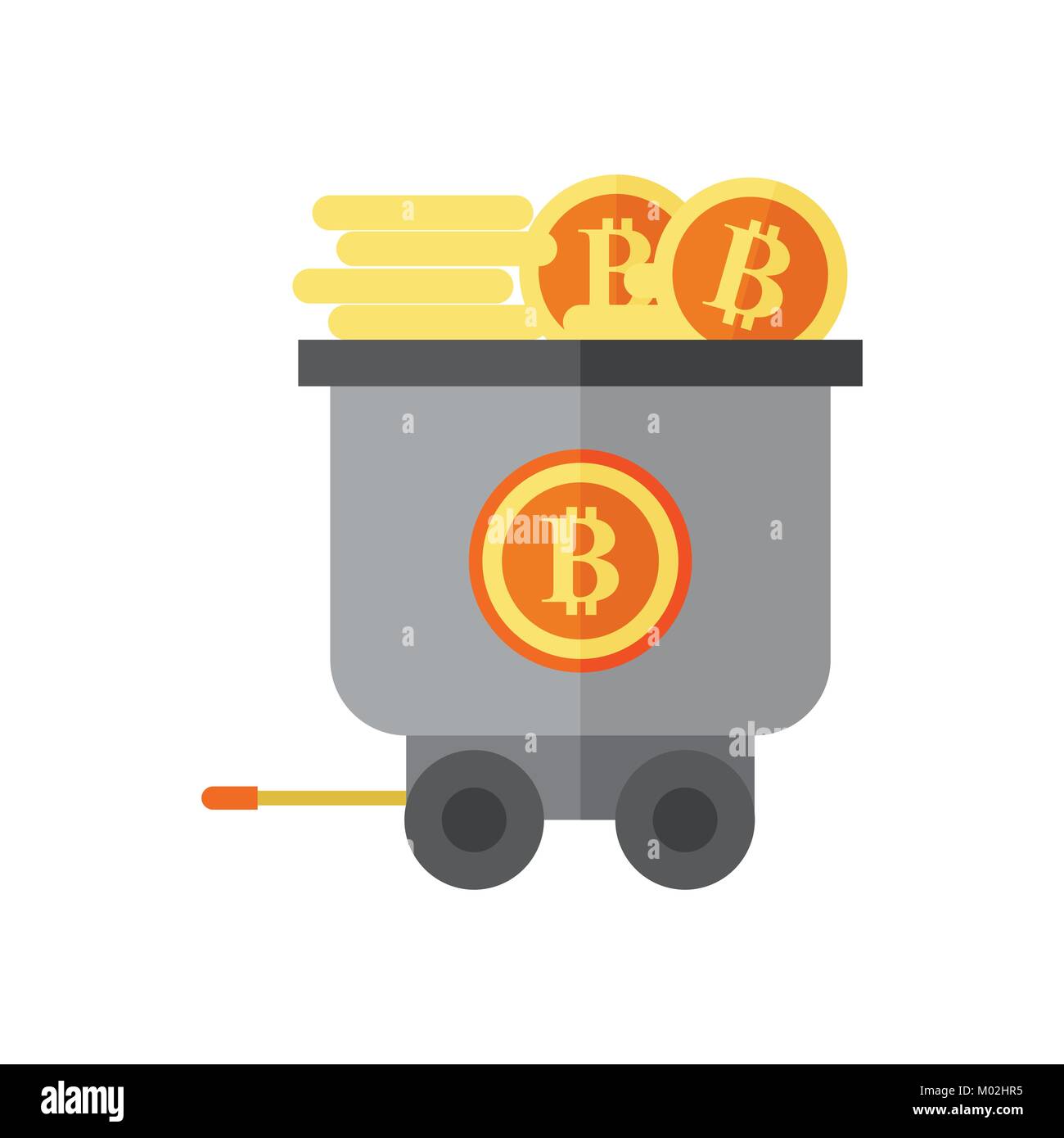 Earning Bitcoin Mining Wagon Vector Illustration Graphic Stock Vector ...