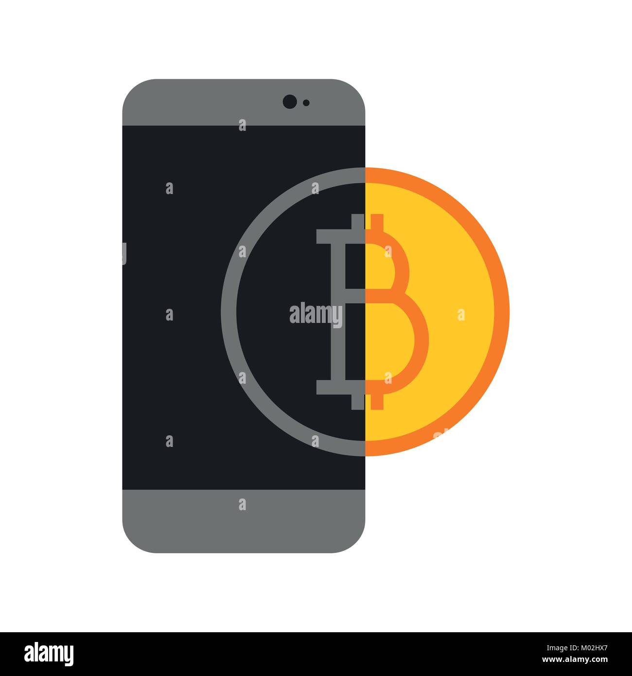 Simple Bitcoin Mobile Transfer Vector Illustration Graphic Stock Vector ...