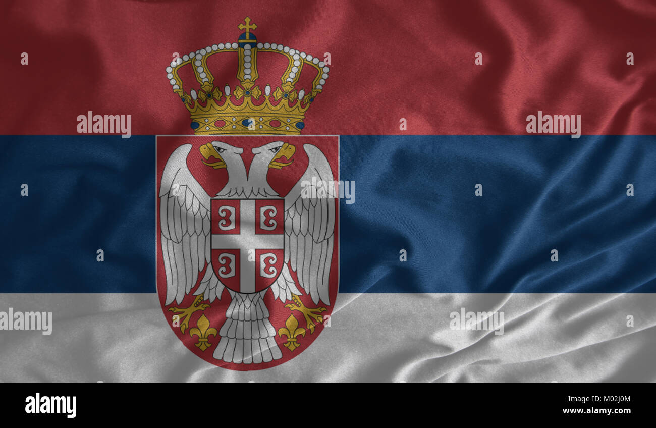 Serbia flag pattern on the fabric texture ,vintage style Stock Photo ...