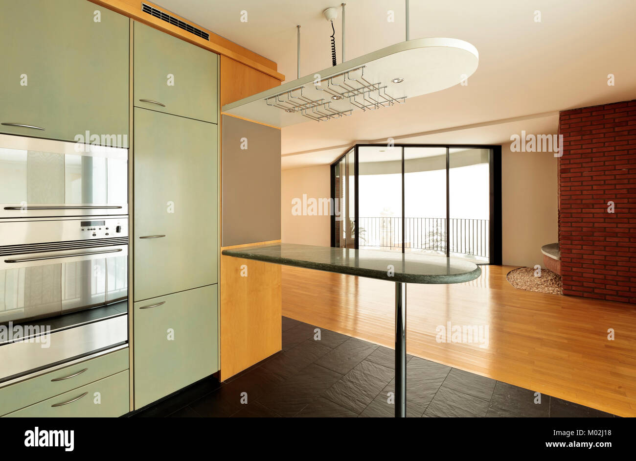 beautiful apartment, interior, view from the kitchen Stock Photo - Alamy