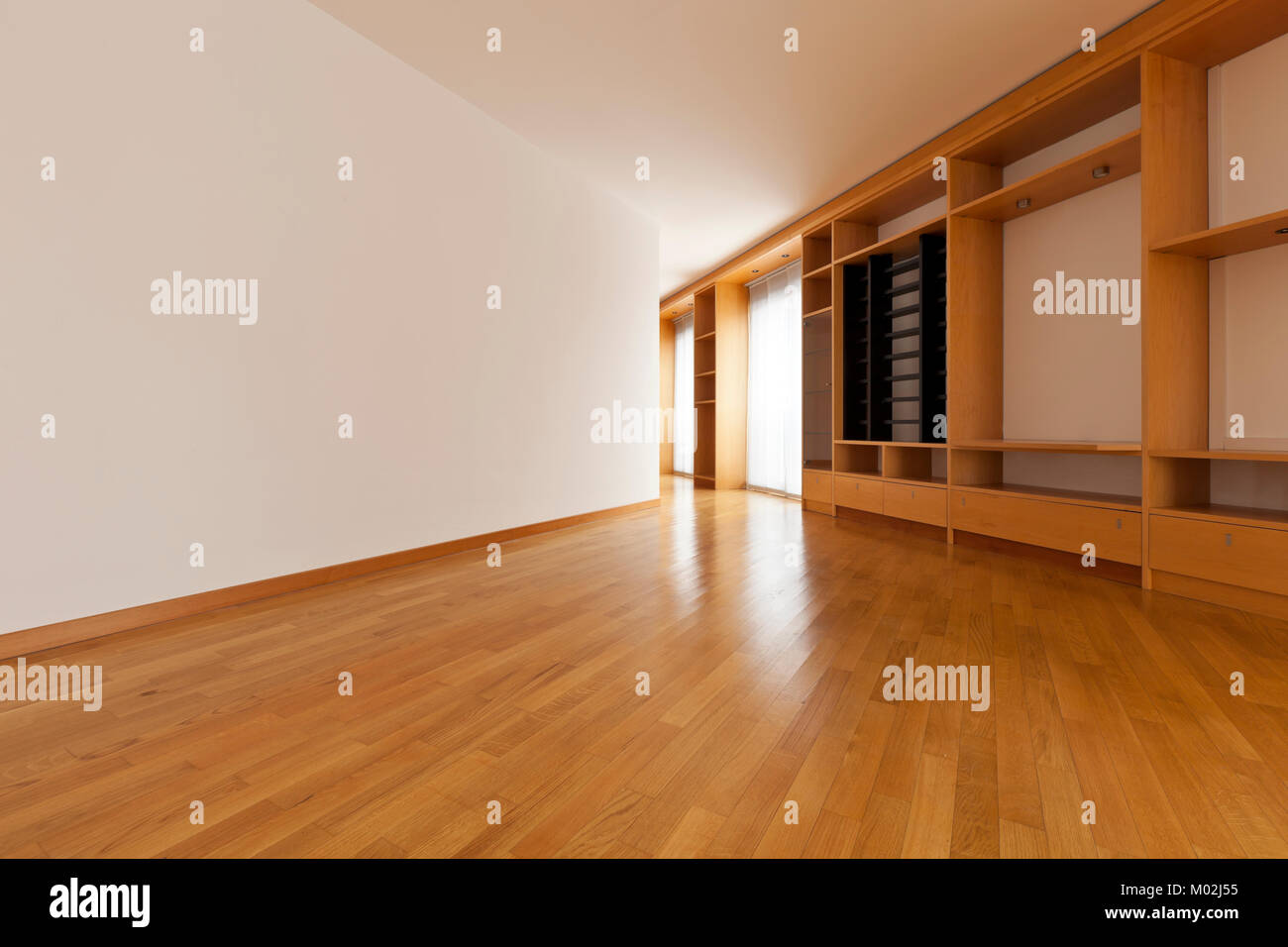 beautiful apartment, interior, wall cabinet in empty room Stock Photo ...