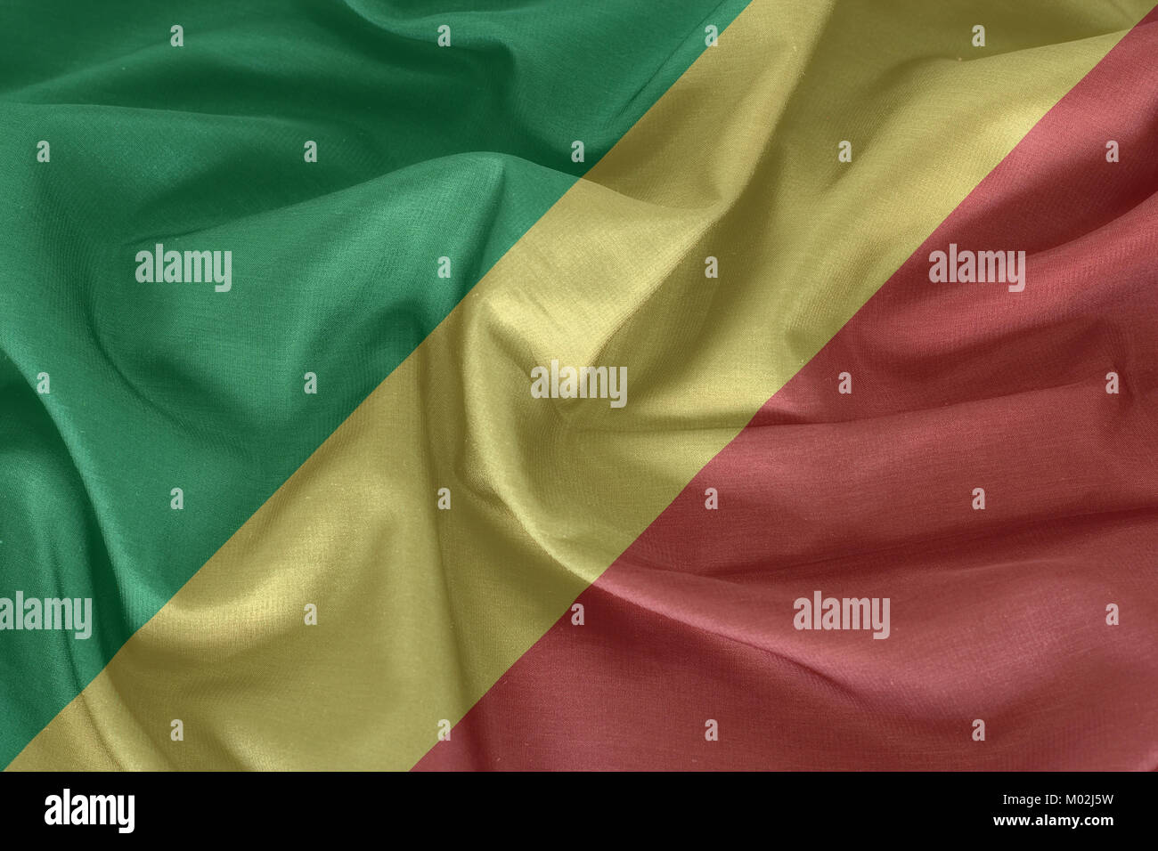 Congo flag pattern on the fabric texture Stock Photo - Alamy