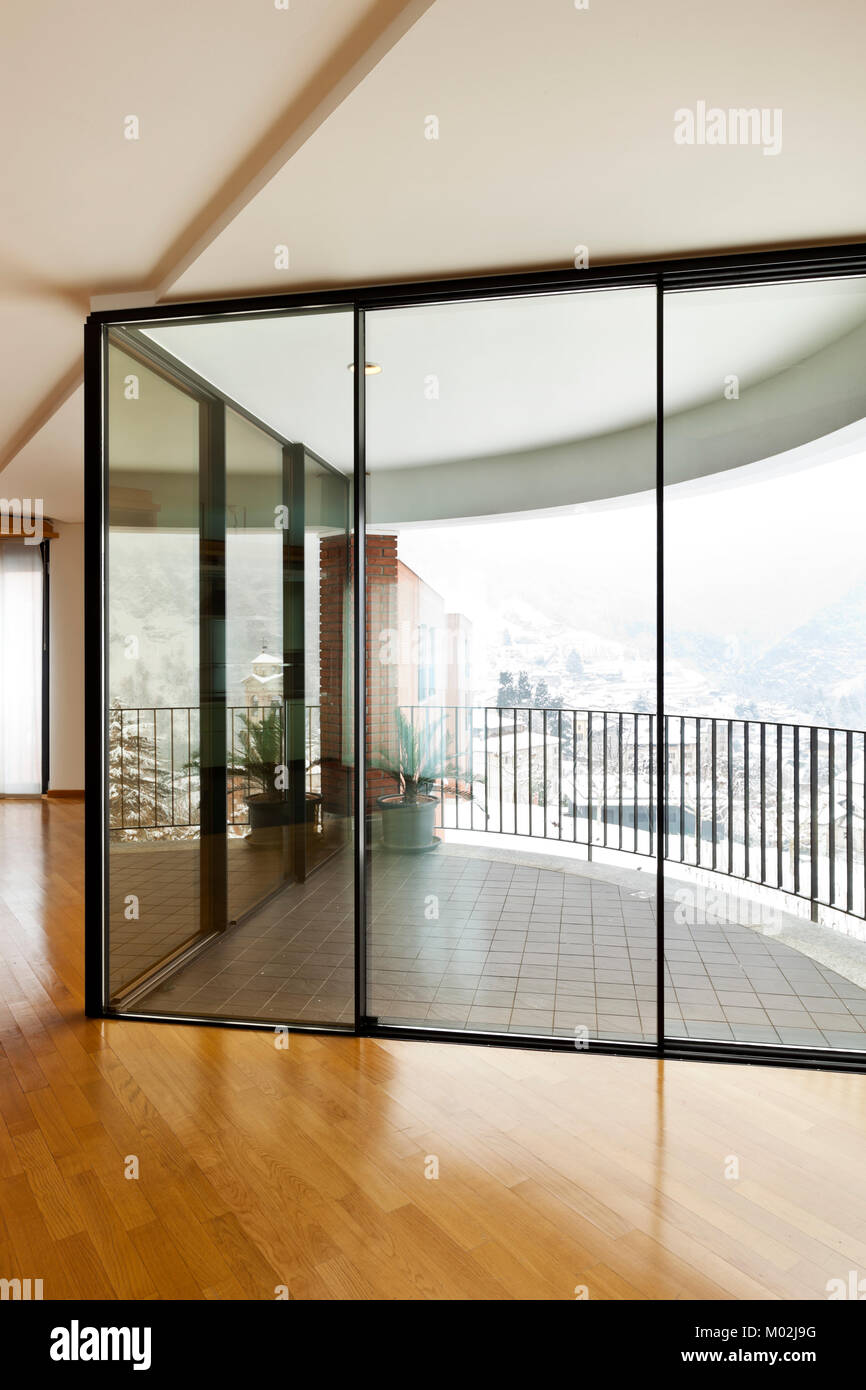 beautiful apartment, interior, large window Stock Photo - Alamy