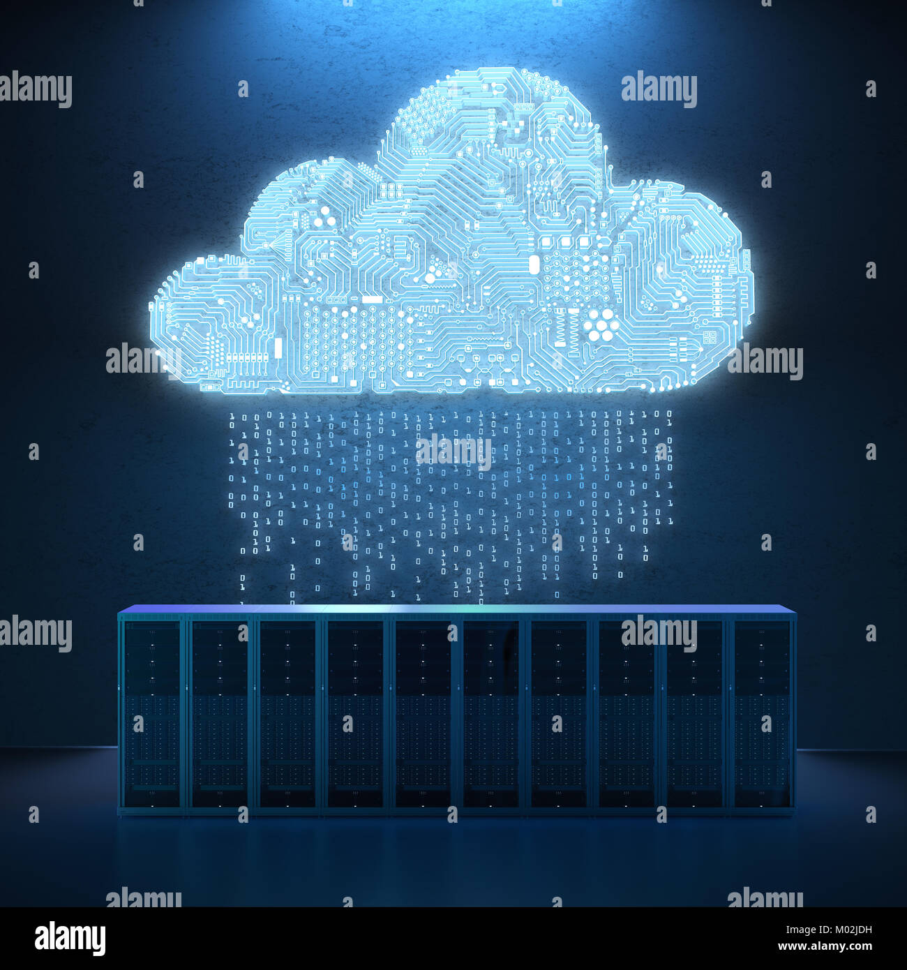 3d rendering circuit cloud with server computer Stock Photo - Alamy