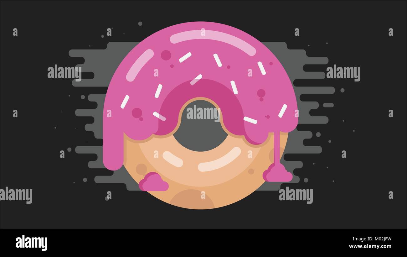 Cute Pink Donut Illustration Stock Vector Image & Art - Alamy