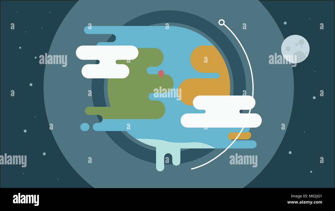 Creative Geographical representation of Planet Earth and the Moon Stock ...