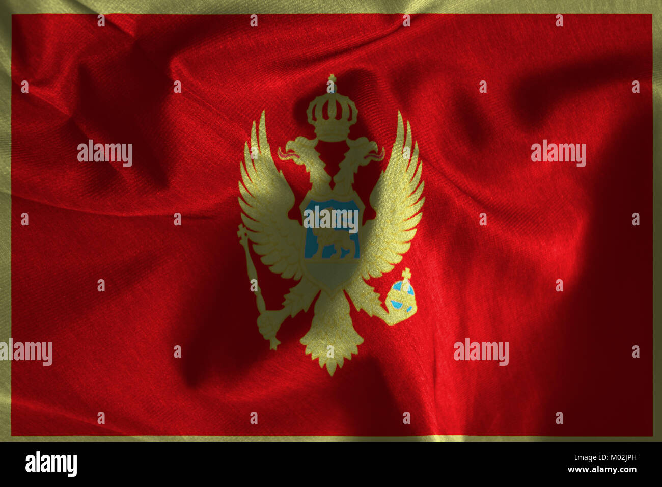 Montenegro flag pattern on the fabric texture ,vintage style Stock ...