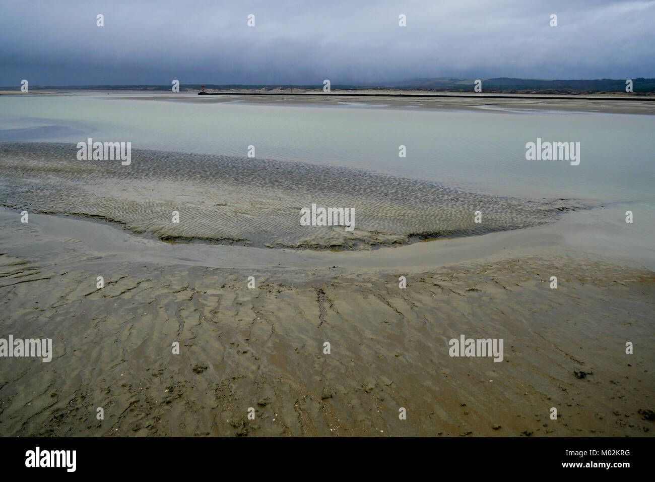 The Bay of Somme seen at low tide, Le Hourdel, Normandy, France Stock ...