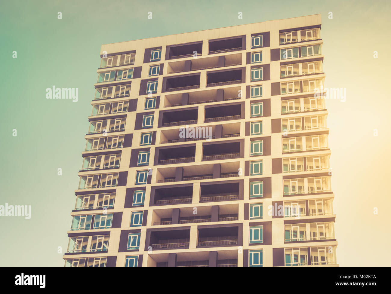 From below shot of modern and new apartment building. Photo of tall ...
