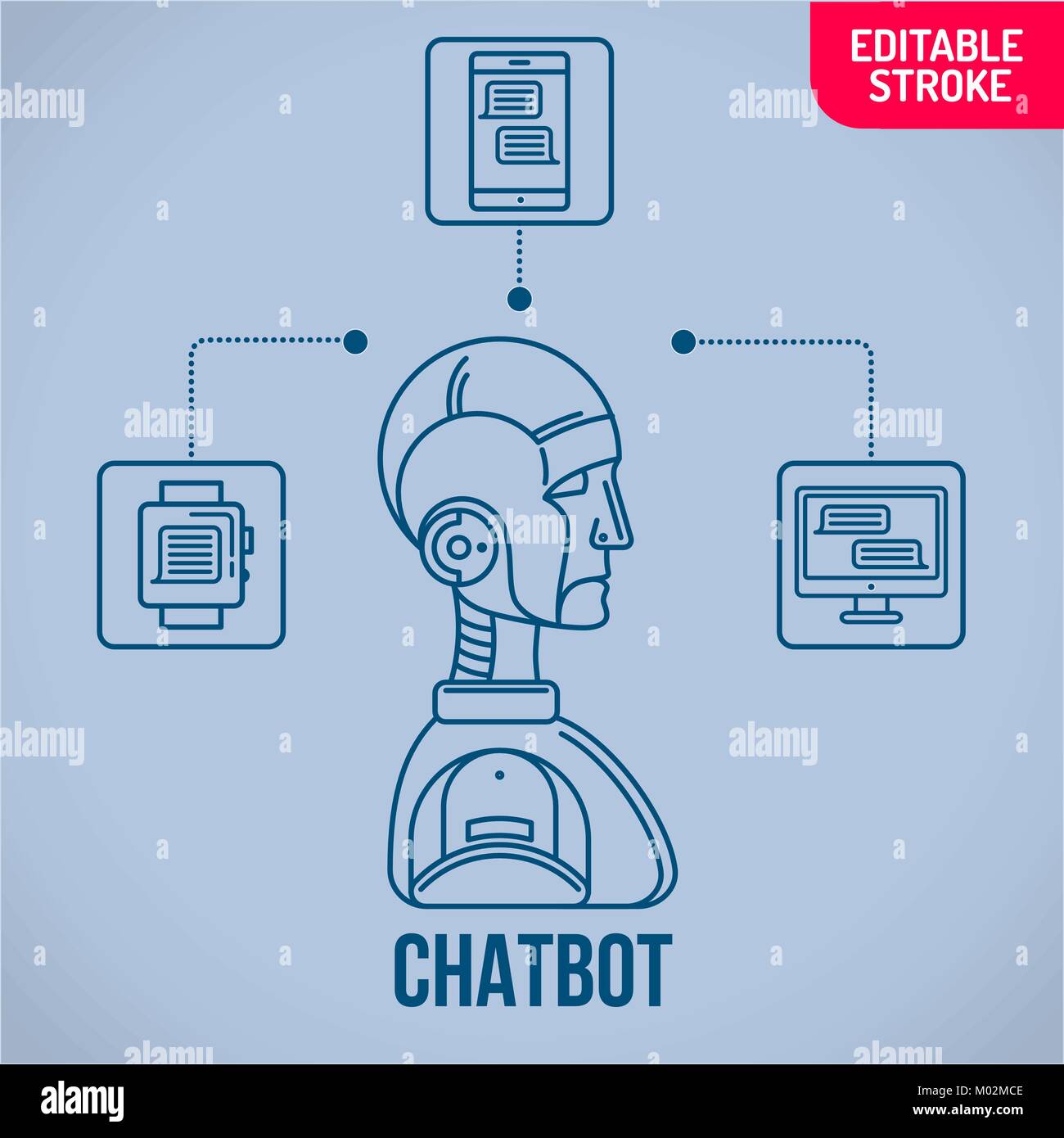 Linear chatbot concept. Vector illustration of virtual Assistance Of ...