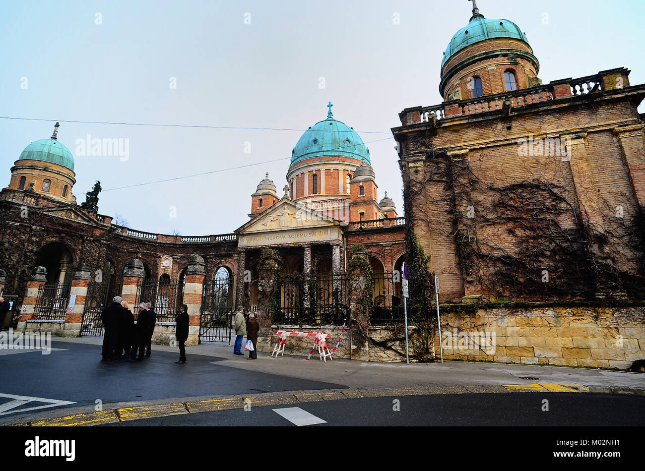Zagreb, Croatia. The Monumental Cemetery of Mirogoj. The entrance Stock ...