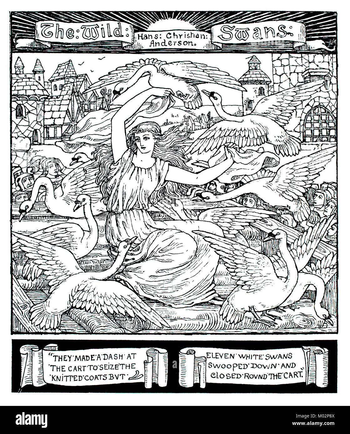 Hans Christian Anderson’s Wild Swans illustration by Florence M Rudland ...