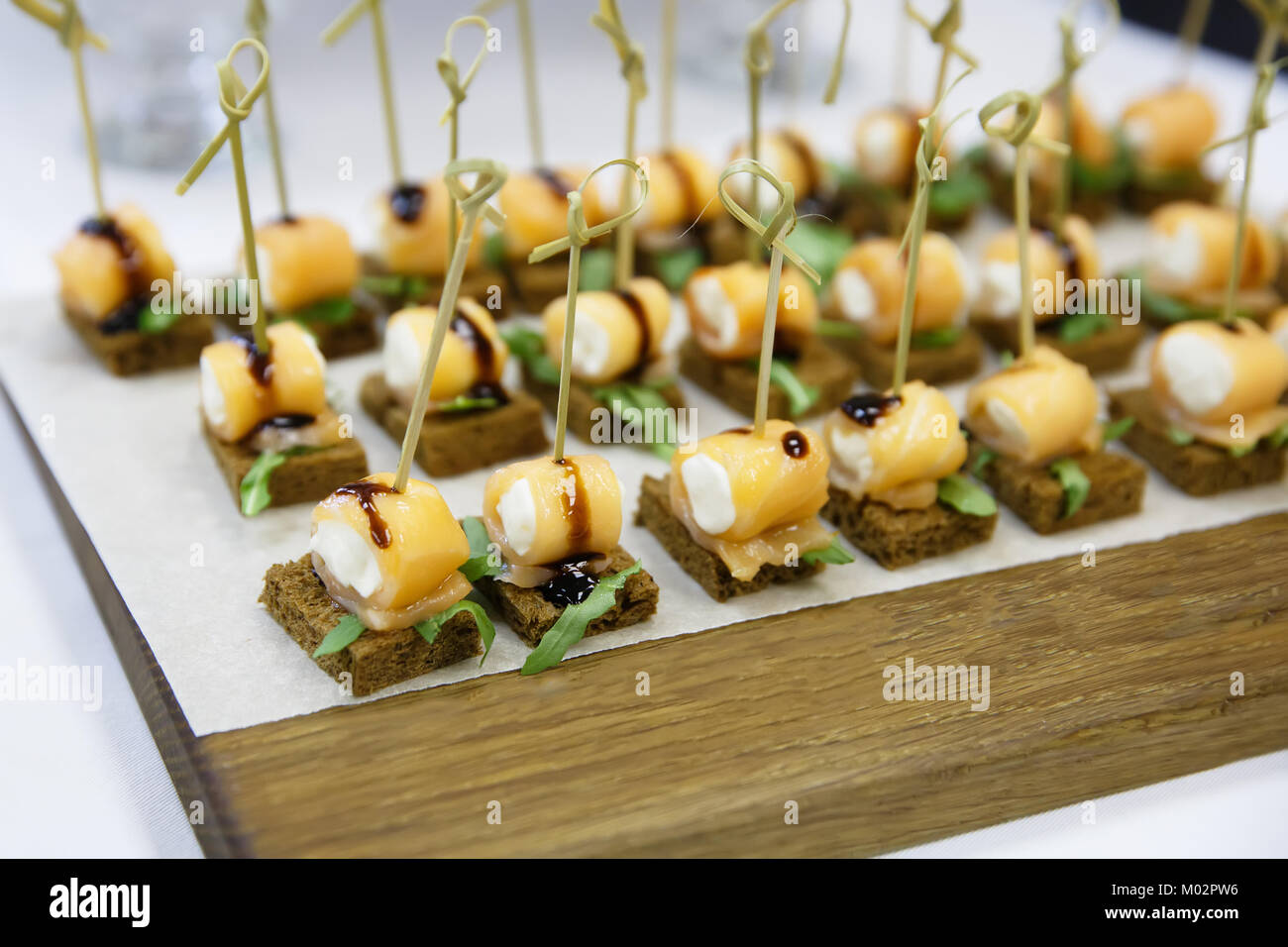 Catering delicacies and snacks at a buffet or banquet Stock Photo - Alamy
