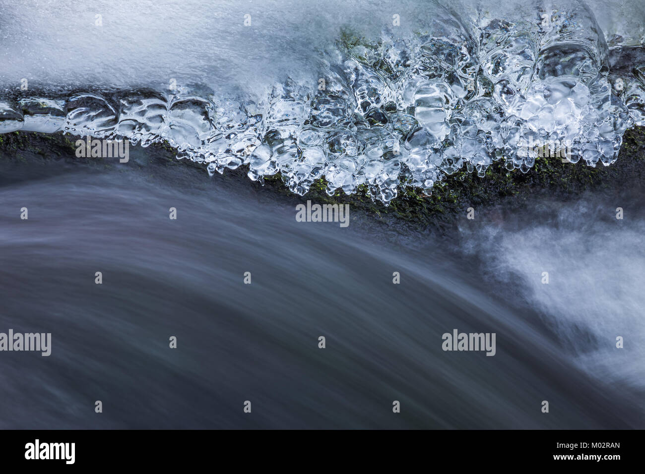 Flowing water and ice background Stock Photo - Alamy