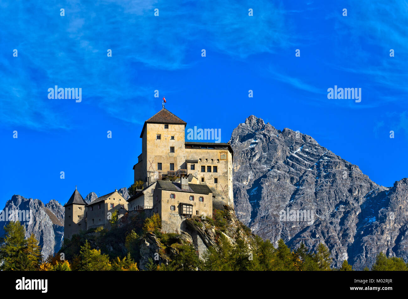 Tarasp Castle, canton of Grisons (Graubunden), Lower Engadin ...